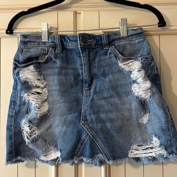 Hollister | Skirts | High Rise Super Ripped Jean Mini Skirt | Poshmark